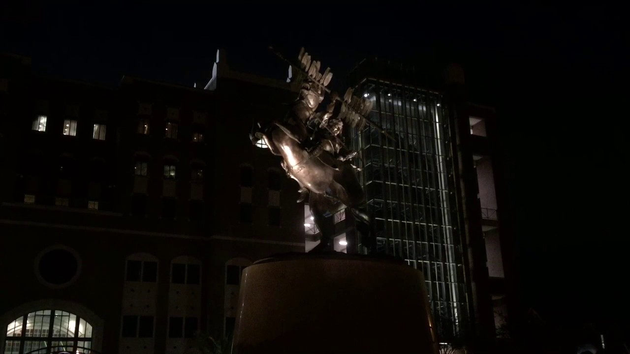 Florida State University Unconquered statue lighting ceremony - YouTube
