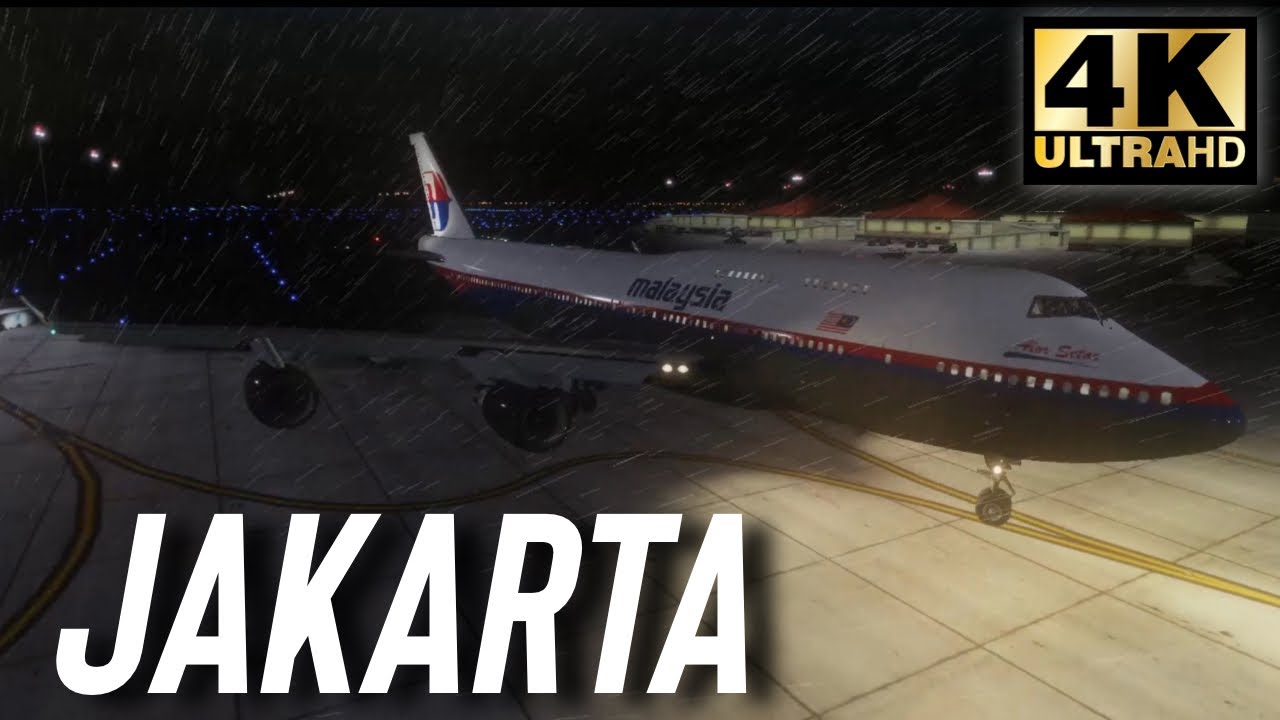 4K - Boeing 747 INCREDIBLE RAINY TAKEOFF FROM JAKARTA | Ultra Realistic ...