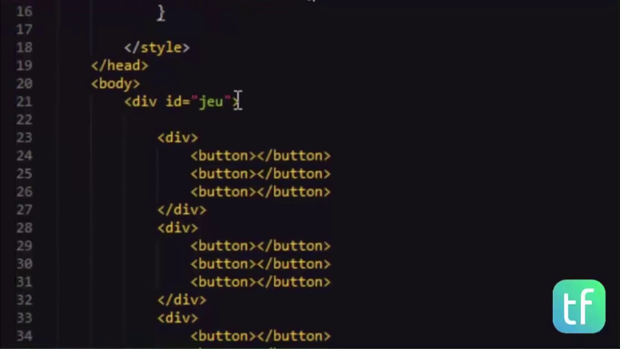 tutoriel 1: jeux Tic Tac Toe (html-css-javascript) - YouTube