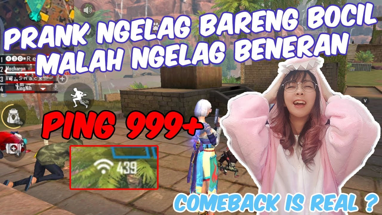 PRANK FREE FIRE NGELAG 999+ BARENG BOCIL TAPI MALAH NGELAG BENERAN ! COMEBACK? - YouTube