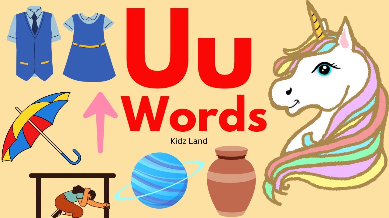 Word Start With Letter Uu |U Letter Words |Letter U sound|Phonics |ABC ...