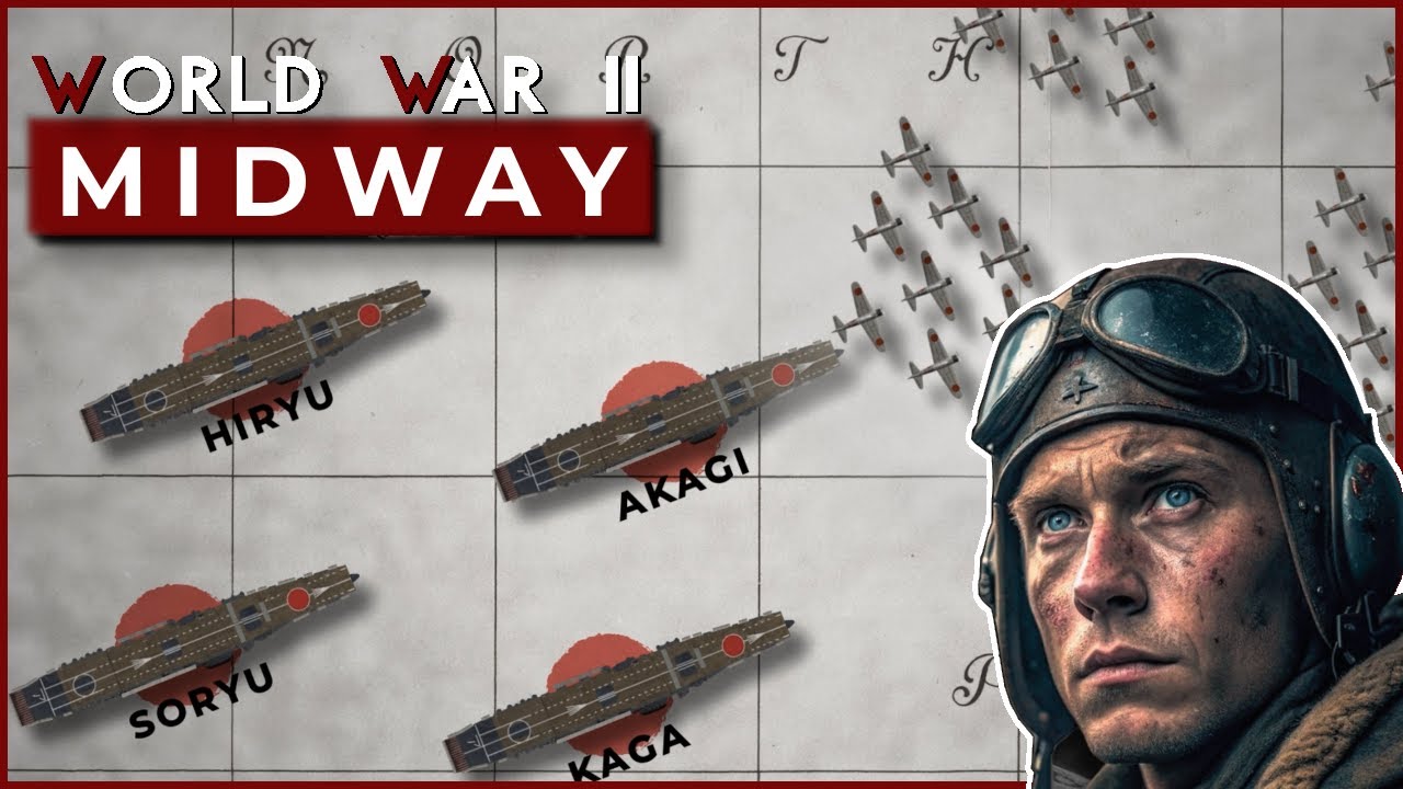 The WW2 Battle of Midway: Sinking of the IJN Akagi, Kaga, Hiryū and ...