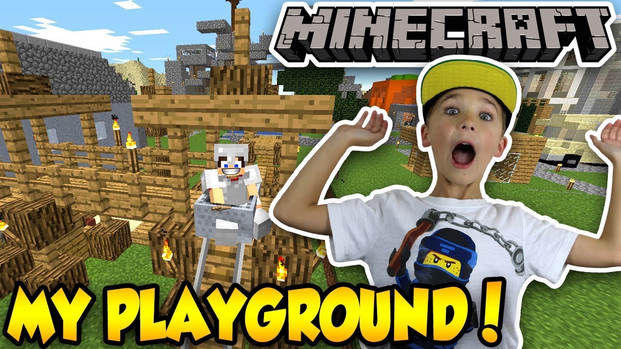 BUILDING A PLAYGROUND BY THE SCHOOL in MINECRAFT SURVIVAL MODE - YouTube
