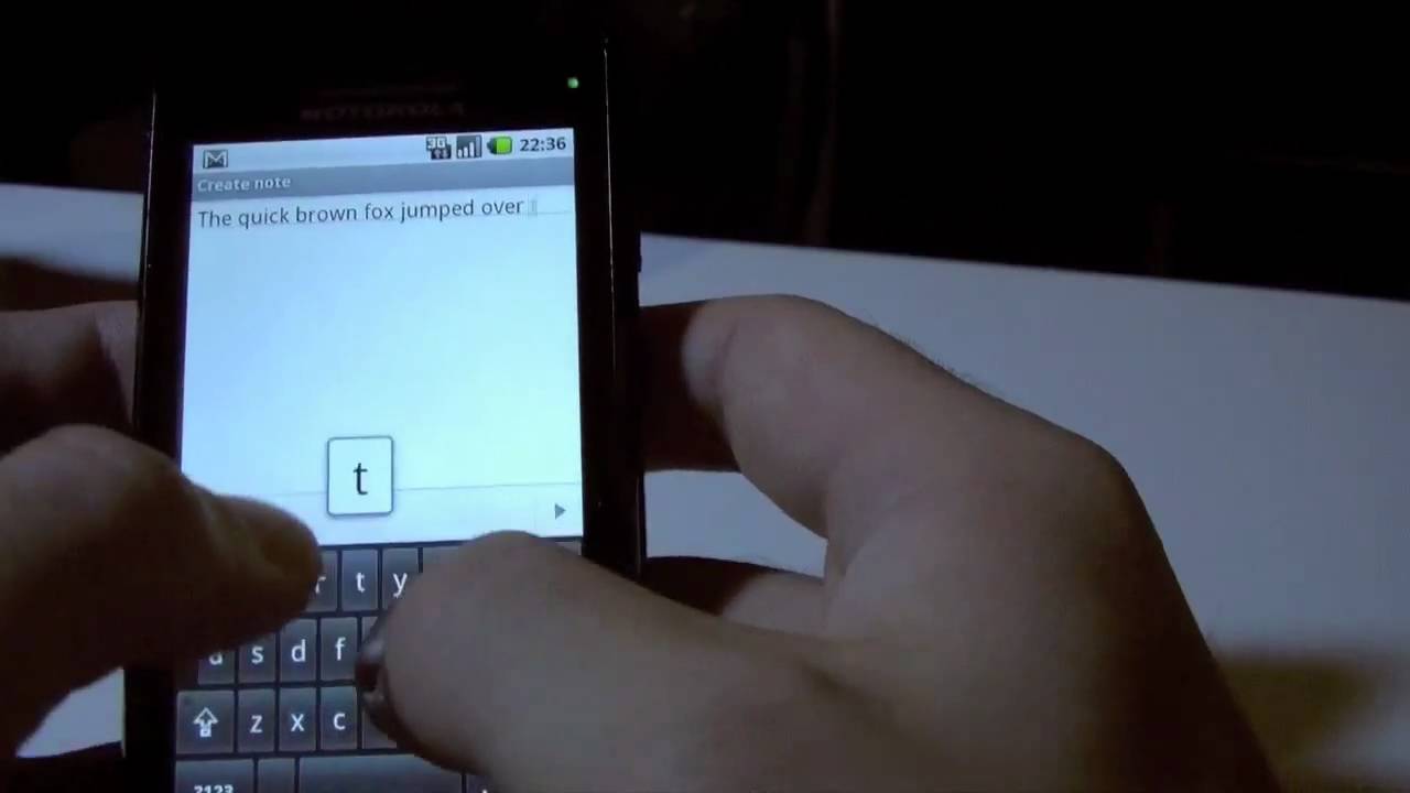 Typing on the DROID - YouTube