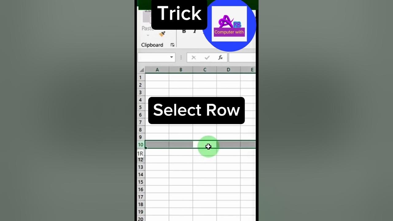 Shortcut keys to select Row and Column #exceltricks #shorts #tipsandtricks - YouTube