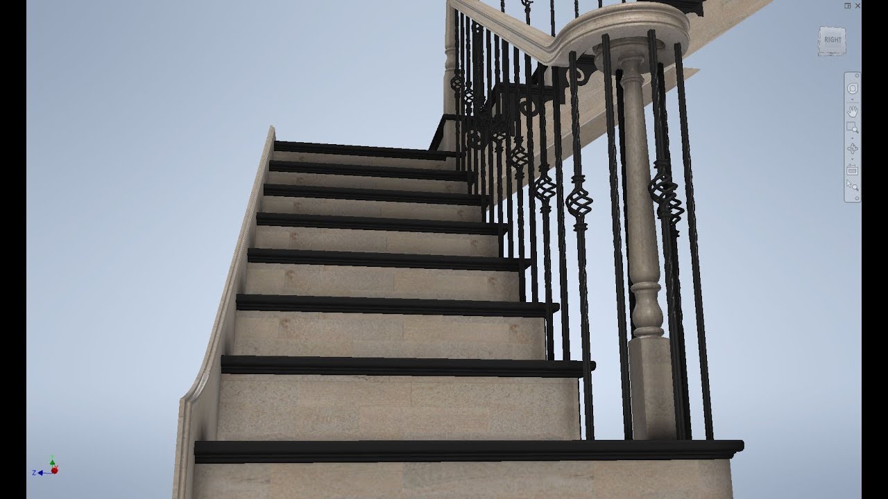 Autodesk Inventor 2020. Automated parameterized model of stairs for ...