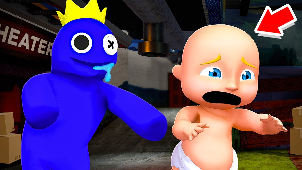 Baby Gets ATTACKED By RAINBOW FRIENDS BLUE! - YouTube