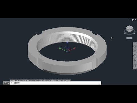 AutoCAD 3D Lock Nut, How To Use Command Slice, How To Draw Lock Nut ...