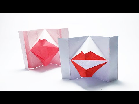 How to Make Origami Puppet Lips (Kissing Lips) - YouTube