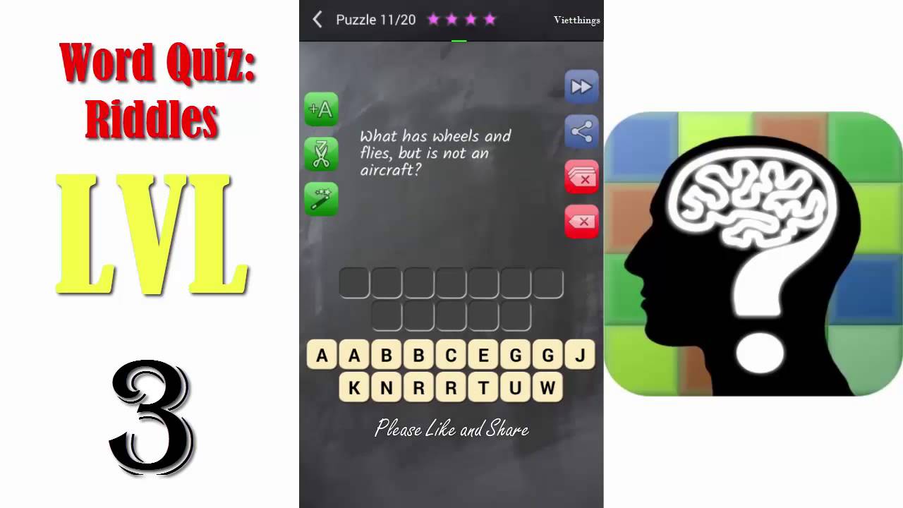 Word Quiz: Riddles Level 3 - All Answers - Walkthrough ( By Timeglass ...