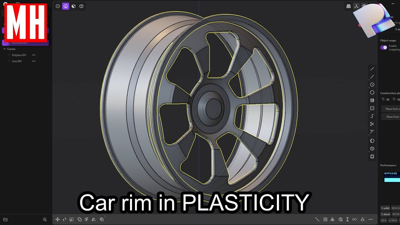 How to create a TIRE RIM in Plasticity - YouTube