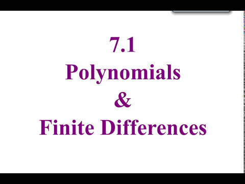 7 1 Polynomials & Finite Differences - YouTube