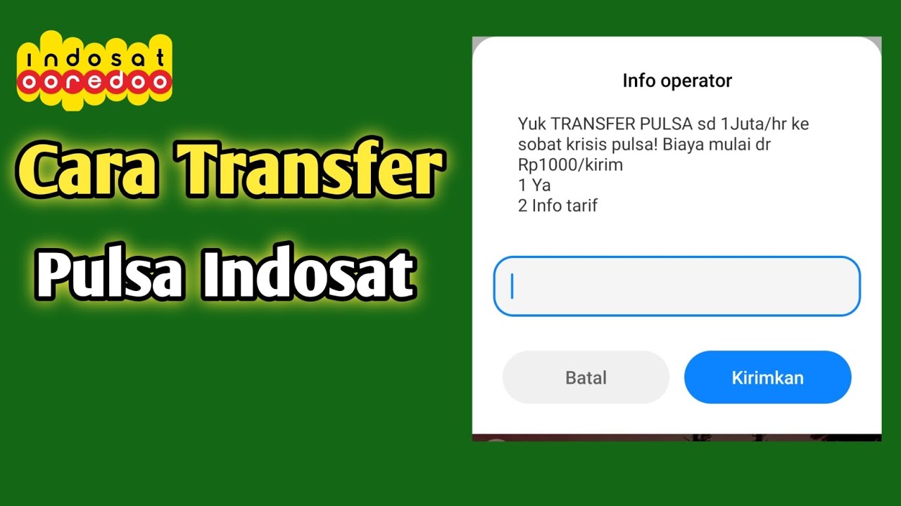 Cara Transfer Pulsa Indosat Tanpa Aplikasi | 100% Berhasil - YouTube
