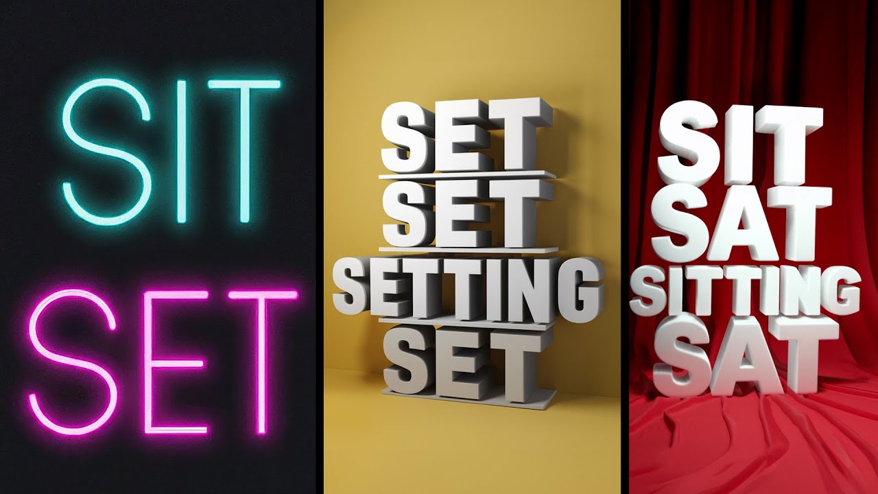 𝐒𝐢𝐭 𝐯𝐬 𝐒𝐞𝐭 - Confusing English Words | English Lesson - YouTube
