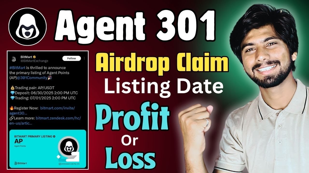 Agent 301 Airdrop Listing News || agent 301 withdrawal | agent 301 ...