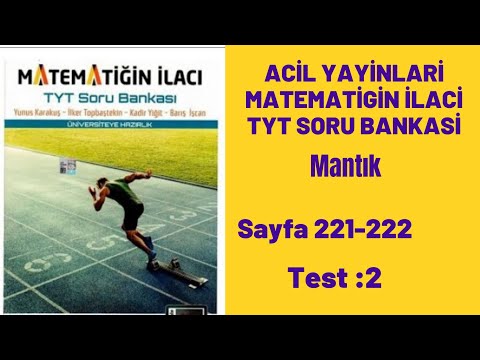 ACİL YAYINLARI MATEMATİGİN İLACİ TYT SORU BANKASİ Mantık test:2