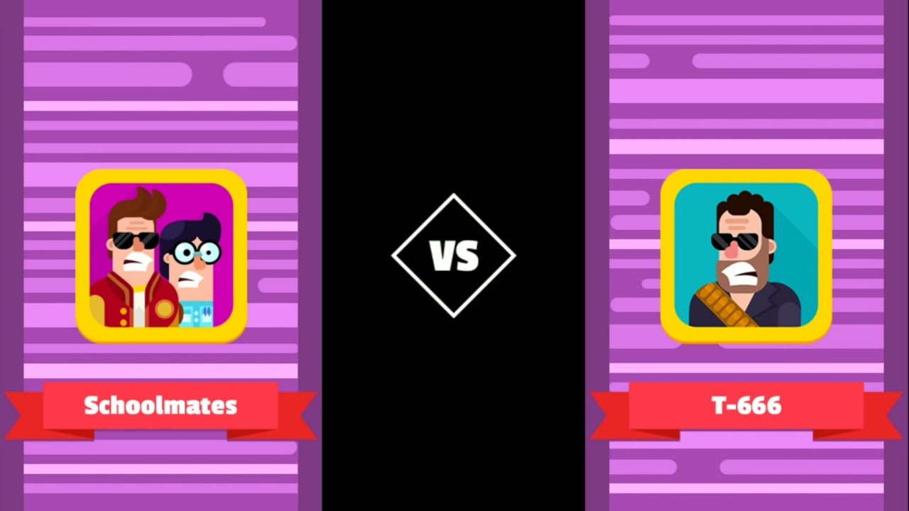 Bowmasters Schoolmates VS T-666 epic gameplay - YouTube