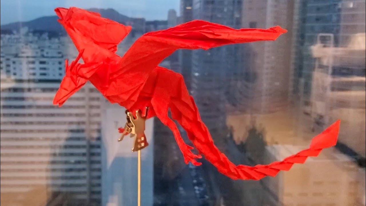 종이한장으로 피닉스 종이접기 Phoenix (Satoshi Kamiya) - YouTube