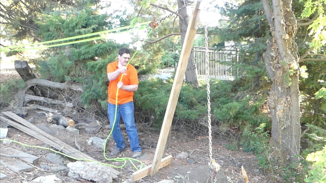 Build a Stump Pulling Mechanical Advantage Lever. - YouTube