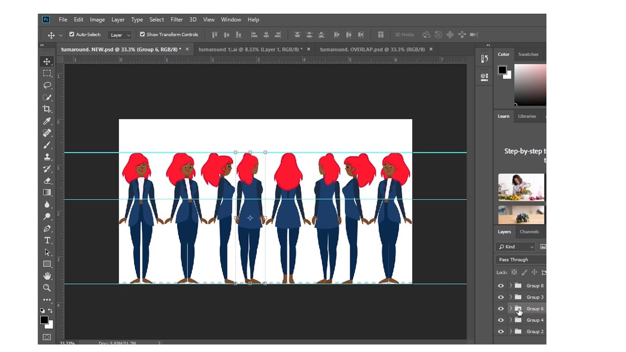 2D Character turnaround in Photoshop and After effects. - YouTube