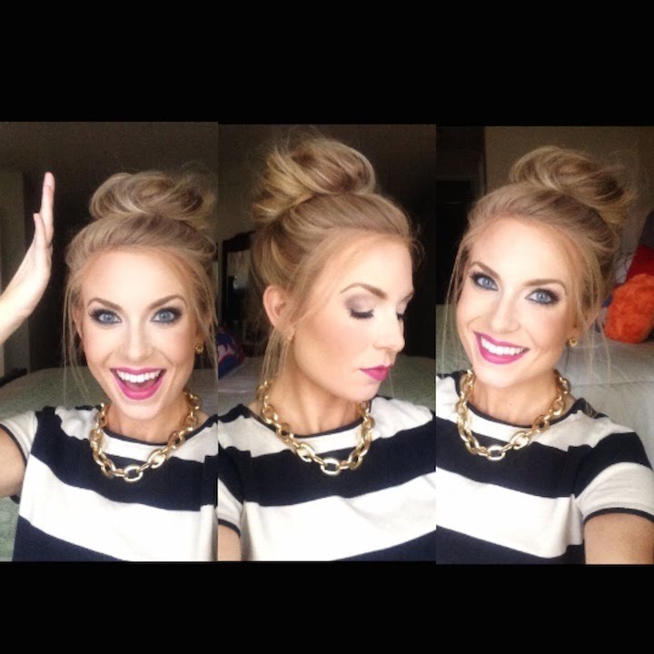 How-to Messy Top Knot Tutorial - YouTube