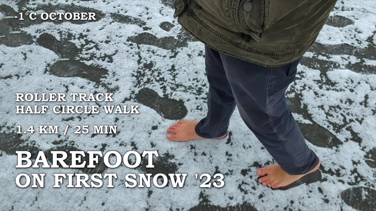 barefoot on the first snow '23 / snow footprints day - YouTube