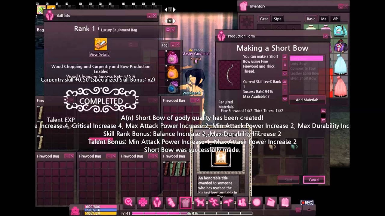 Mabinogi: Rank 1 Master Carpentry - YouTube