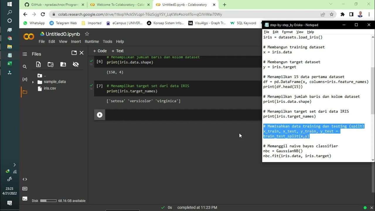 Klasifikasi data mining menggunakan python dengan algoritma naive bayes pada dataset IRIS - YouTube