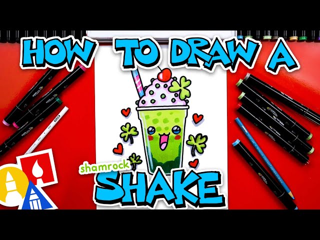 How To Draw A Funny Shamrock Shake - Videos For Kids