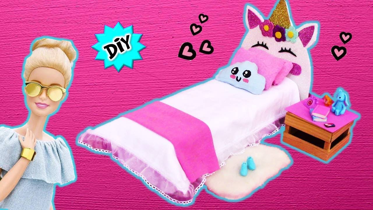 DIY How To Make A Cardboard Bed For BARBIE Dolls Miniature Crafts diy-how-to-make-a-cardboard-bed-for-barbie-dolls-miniature-crafts
