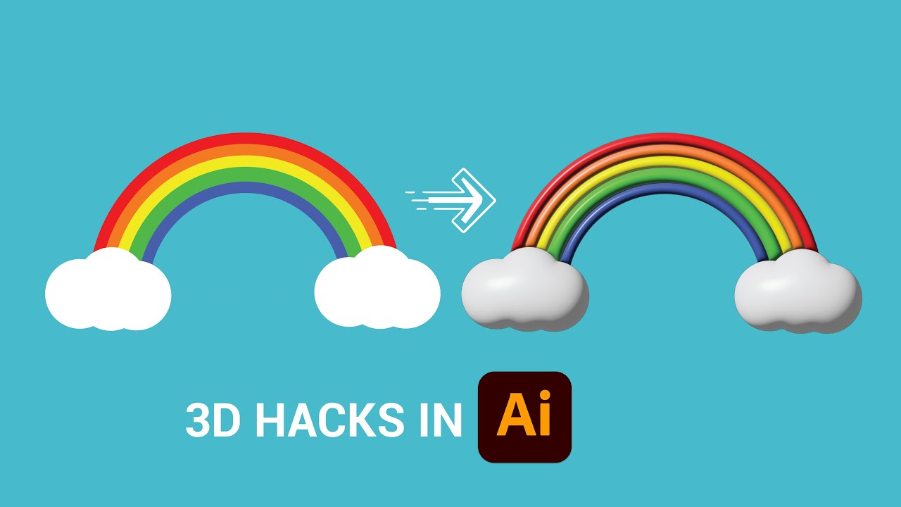 Easy 2d To 3d Illustration Hack For Beginners Adobe Illustrator Tutorial Youtube