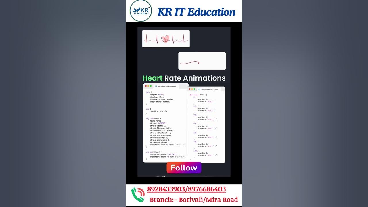 Heart Rate Animation Magic: Create Stunning Effects with HTML & CSS #shorts #coding #html - YouTube