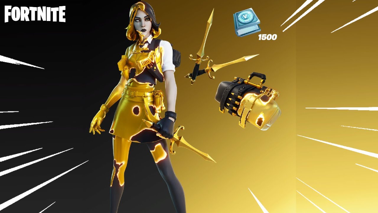 FEMALE MIDAS V-Bucks Pack in Fortnite - She can turn GOLD - YouTube