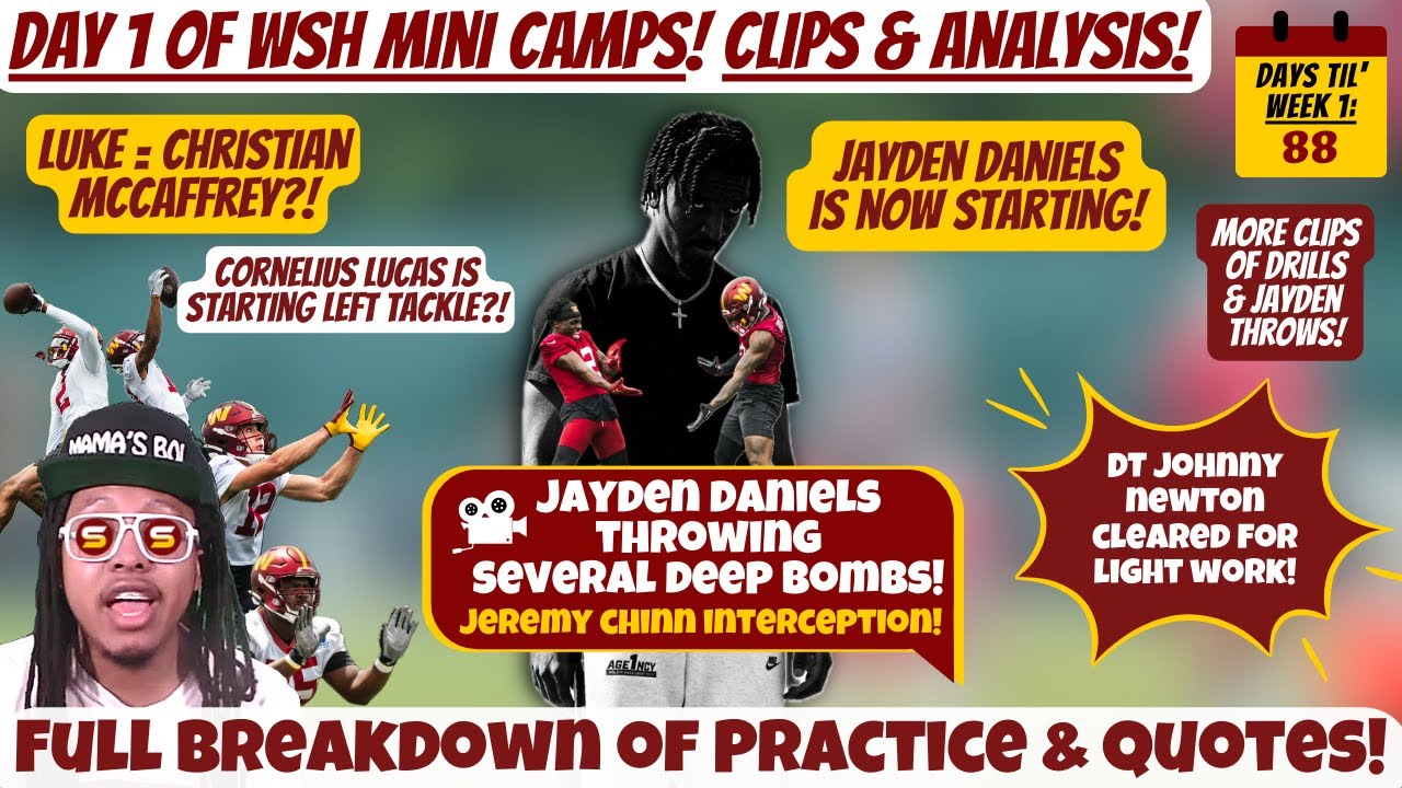 🎥WSH 2024 Day 1 Mini-Camp Clips & Analysis! J.D. STARTING! Luke ...