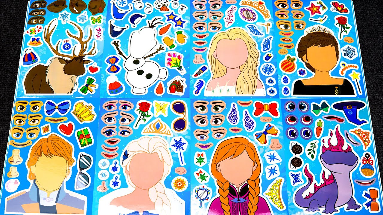 DISNEY FROZEN STICKER BOOK MAKEOVER ️| FUN ACTIVITIES WITH ELSA, ANNA ...