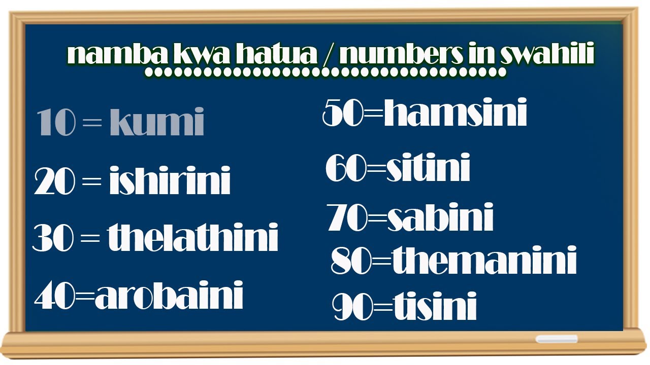 📚 **LEARN COUNTING IN SWAHILI: Numbers 10, 20, 30, 40, 50, 60, 70, 80 ...