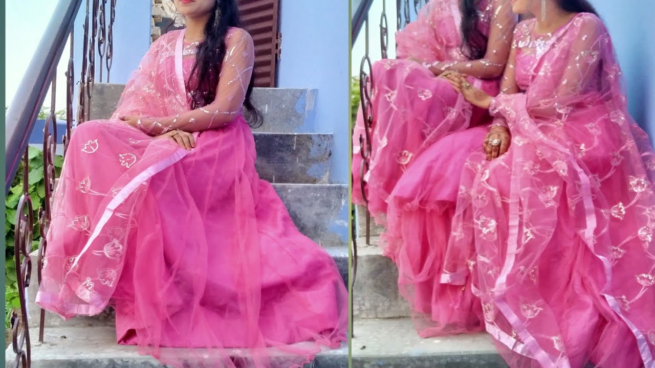 🥰net ki designer gown cutting and stitching 🔥 fashion designer gown# ...