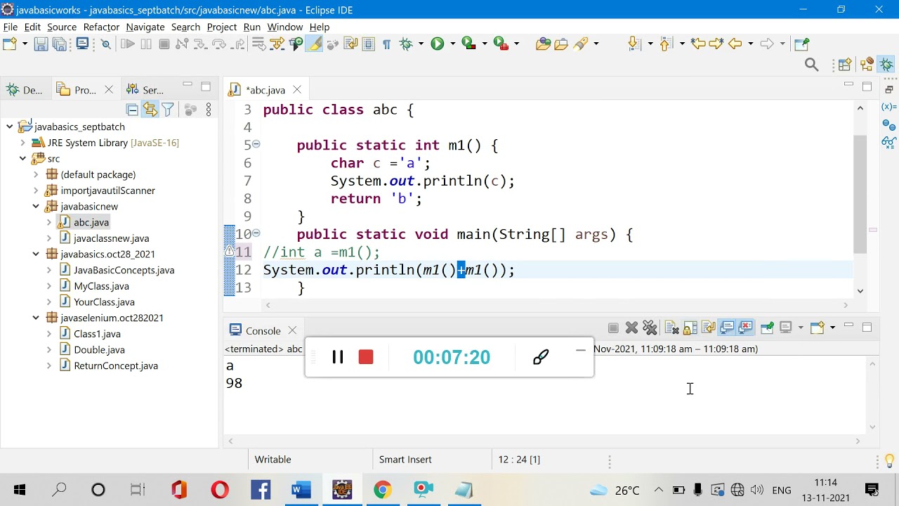 Return & Arguments || Java ||13_Nov_ 2021 - YouTube