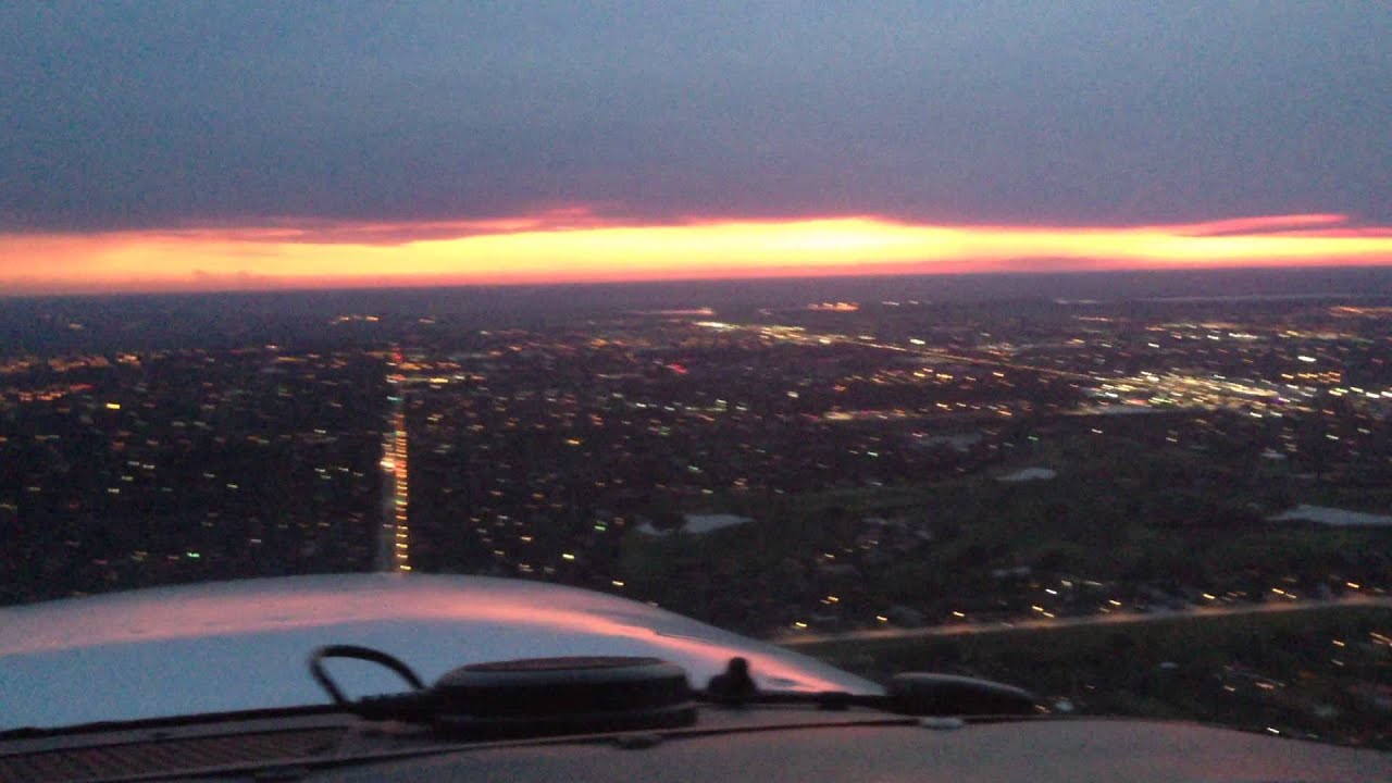 Flight 48: KEYW KTMB 9L Visual Approach C172 Cockpit - Dusk Night ...