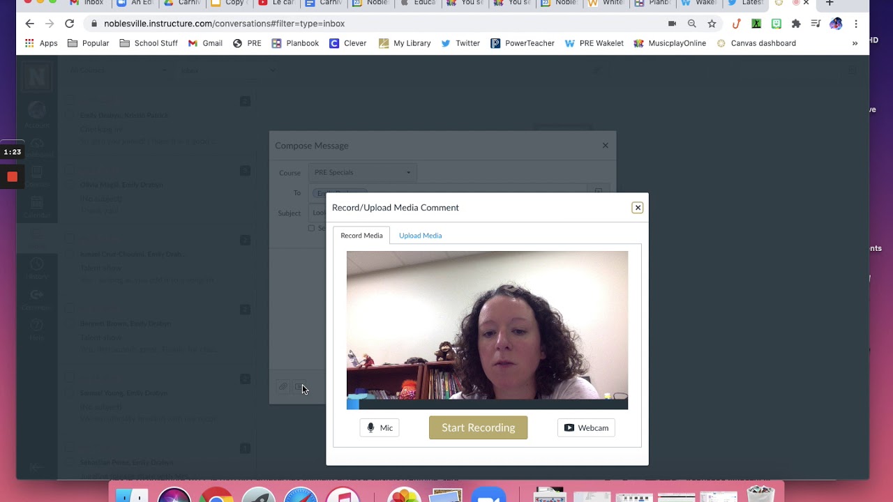 How to send a message or attachment through the Canvas Inbox - YouTube
