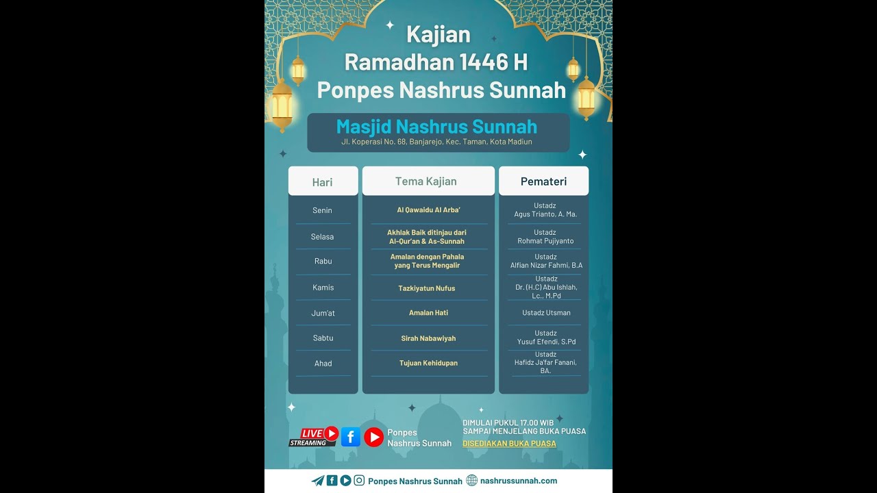 [LIVE] Al Qawaidu Al Arba' - Ustadz Agus Trianto, A.Ma. - YouTube