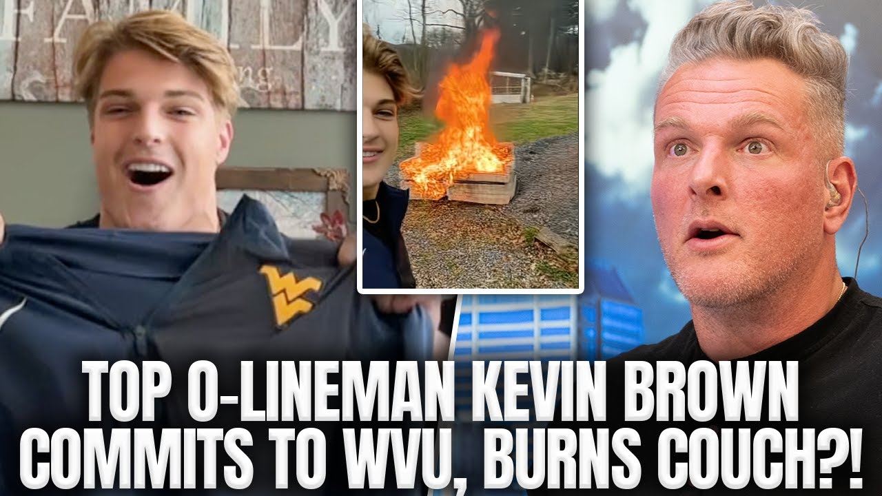 Top OL Recruit Kevin Brown Commits To WVU, Burns A Couch Live with Pat ...
