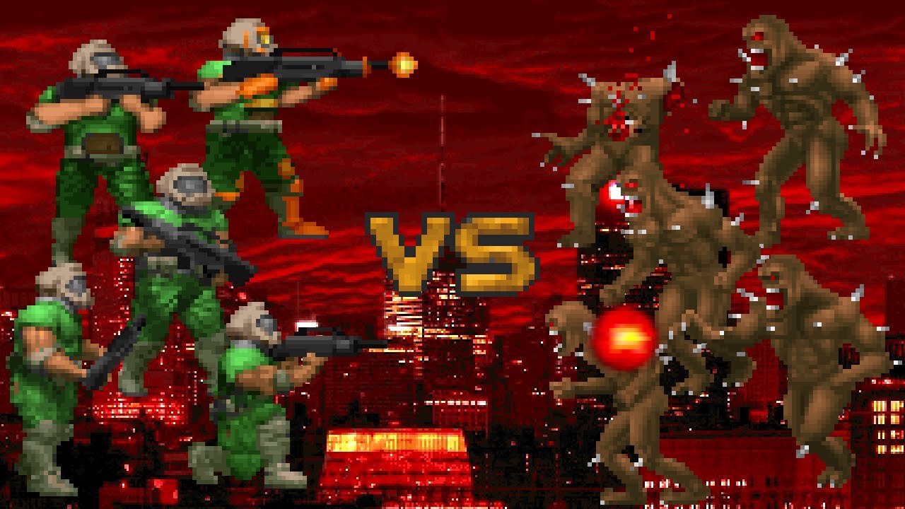 Smart Marines VS Imps - Doom Monster Infighting - NPC Battles - YouTube