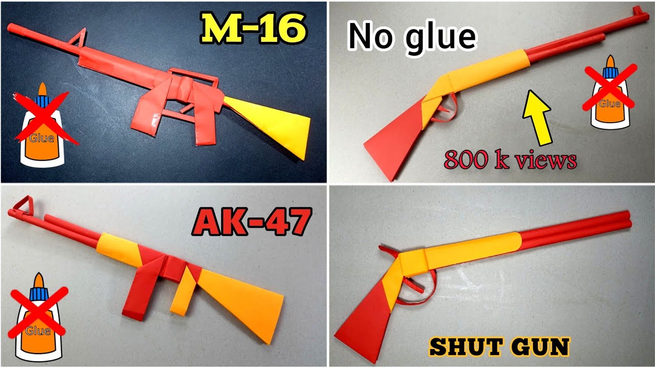 Top 04 Easy Paper Gun (How to make ) - YouTube