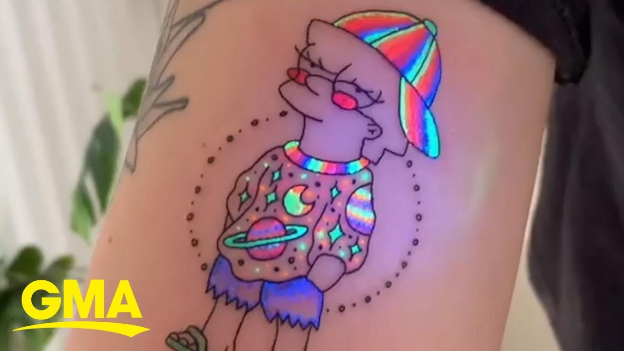 These glow-in-the dark tattoos are enlightening l GMA Digital - YouTube