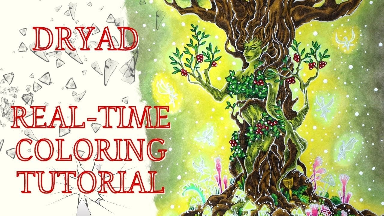 Real-time Coloring Tutorial|Dryad from Mythomorphia coloring book by ...