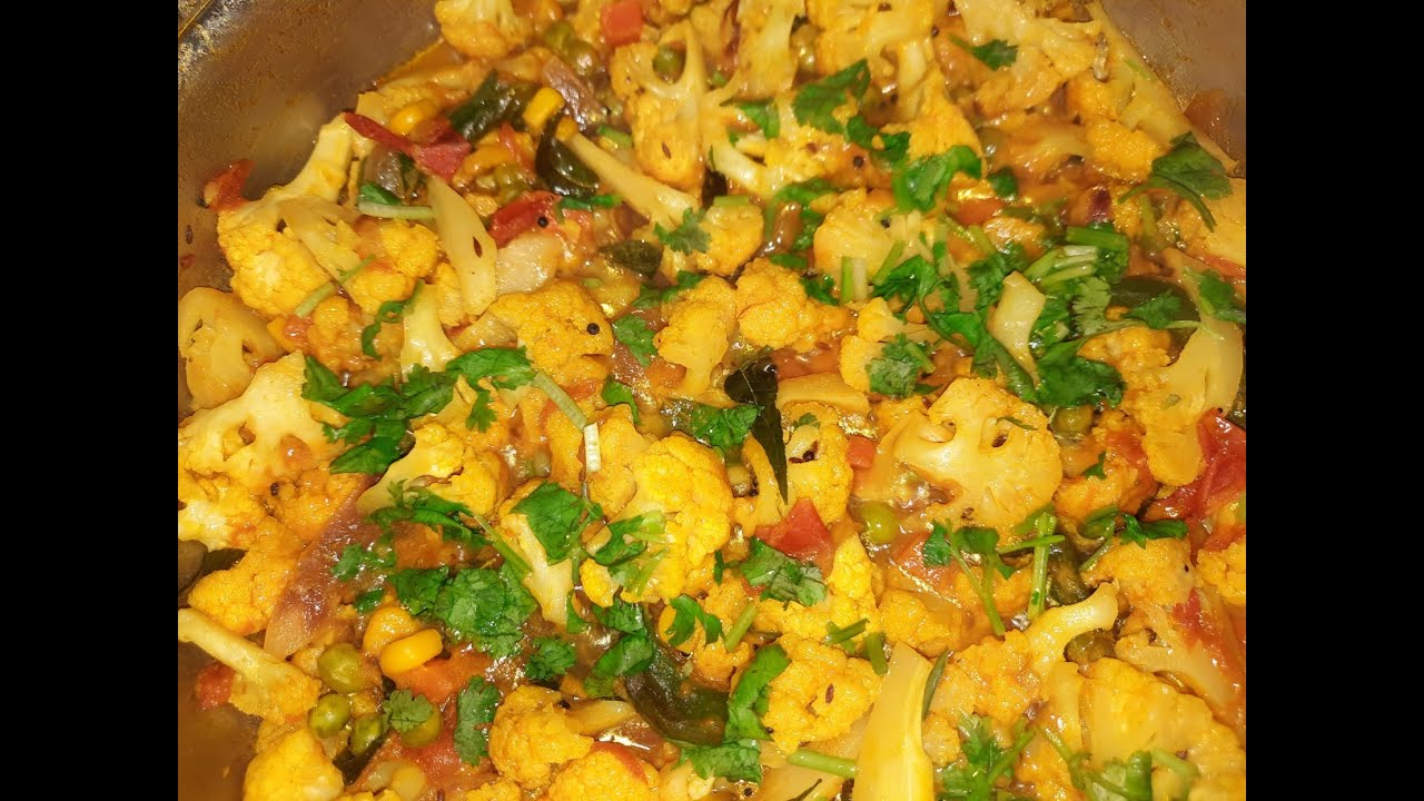 VEGETARIAN... MIX CAULIFLOWER STIR FRY YUMMY - YouTube