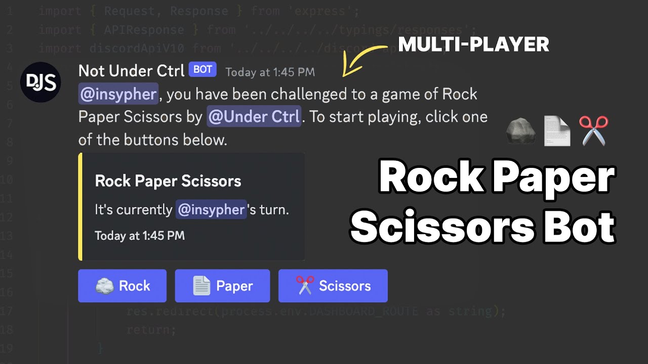 đ§ Multi Player Rock Paper Scissors Bot Tutorial Discordjs Youtube