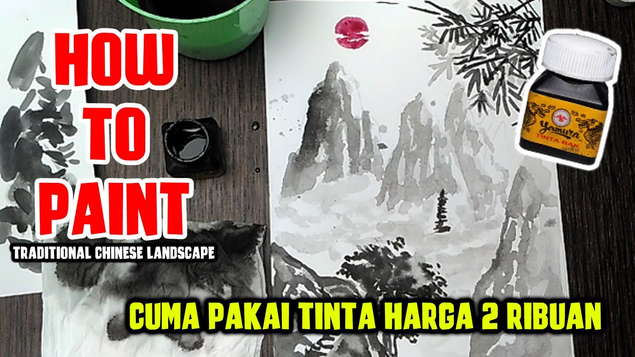 CARA MELUKIS dengan TINTA CINA (tinta bak) || Traditional Chinese ...