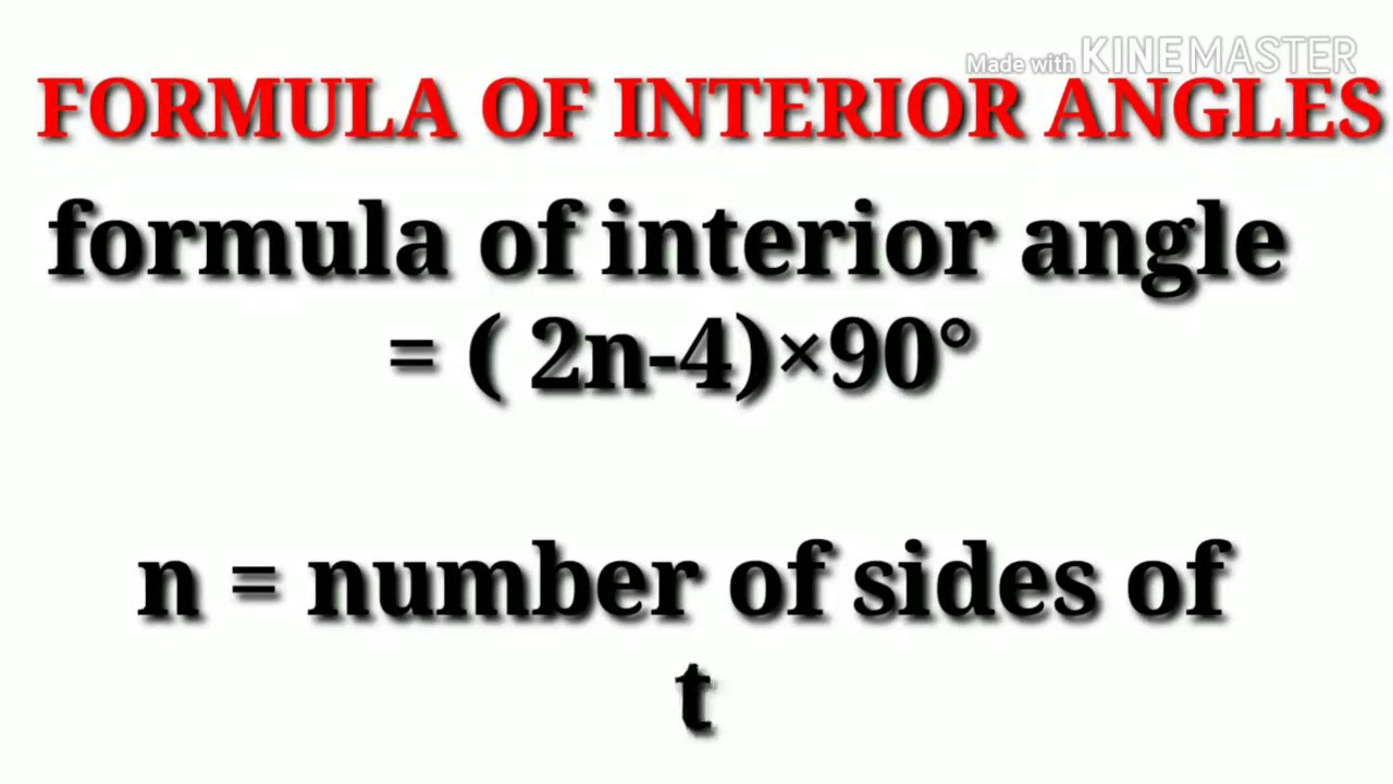 Formula of interior angel and exterior angel - YouTube